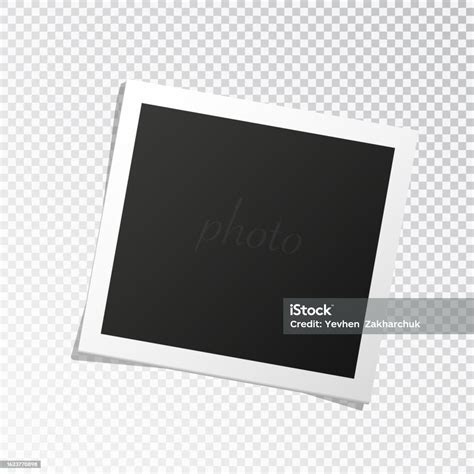 투명한 배경에 그림자가 있는 정사각형 사진 프레임 템플릿입니다 벡터 그림 검은색에 대한 스톡 벡터 아트 및 기타 이미지 검은색 공란 그림자 Istock