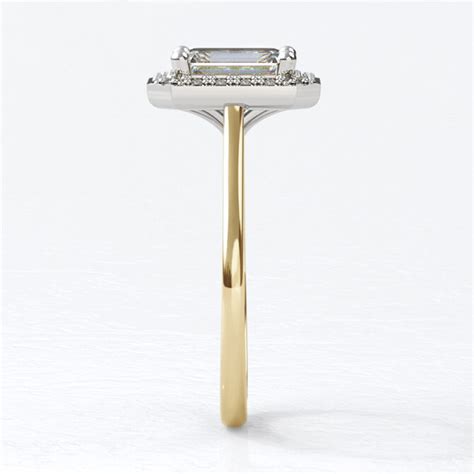 Bespoke Designed Emerald Cut Halo Engagement Ring Sb2484