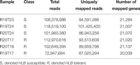RNA Seq Reads And Mapping Information Download Table