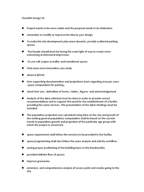 Checklist Design 10 Pdf