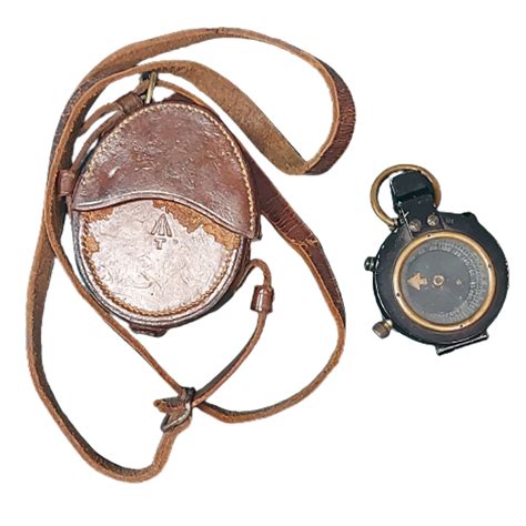 Ww1 British Officers Field Compass With Leather Carrier 1918