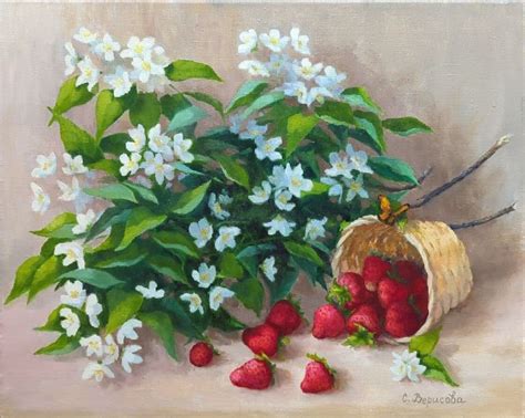 Натюрморт с жасмин и ягоди картина на Светлана Верисова Галерия Маестро