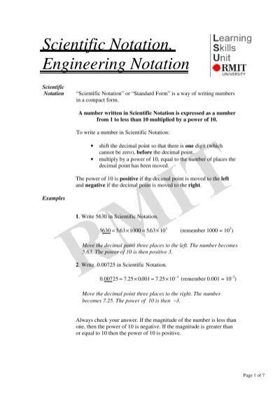 Scientific Notation Engineering Notation