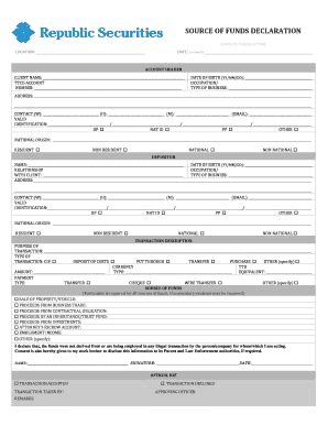 Fillable Online SOURCE OF FUNDS DECLARATION Brslttbbcomb Fax Email Print PdfFiller