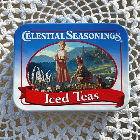 Celestial Seasonings Iced Tea Tin Collectible Celestial Seasonings Tea Tin 3 25x2 50