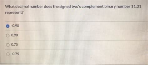 Solved What Decimal Number Does The Unsigned Binary Number
