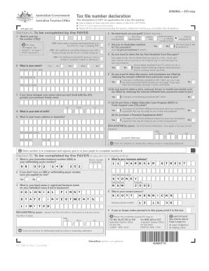 Fillable Online Tax File Number Declaration Instructions Financial Planning Hub Fax Email
