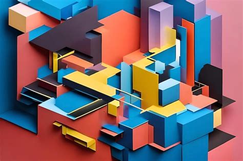 Premium Ai Image An Immersive Abstract Background Composed Of Interlocking Geometric Shapes