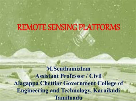 Remote Sensing Platforms And Its Types Pptx