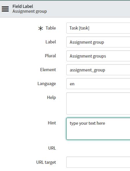 How To Configure Hint Field Como Configurar O H ServiceNow Community