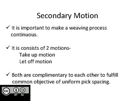 Secondary Motion It Is Important To Make A