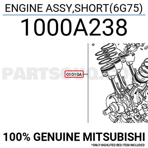 Engine Assyshort6g75 1000a238 Mitsubishi Parts Partsouq