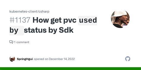 How Get Pvc `used By ` Status By Sdk · Issue 1137 · Kubernetes Client