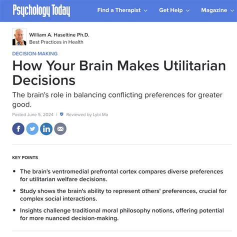 How Your Brain Makes Utilitarian Decisions Access Health International