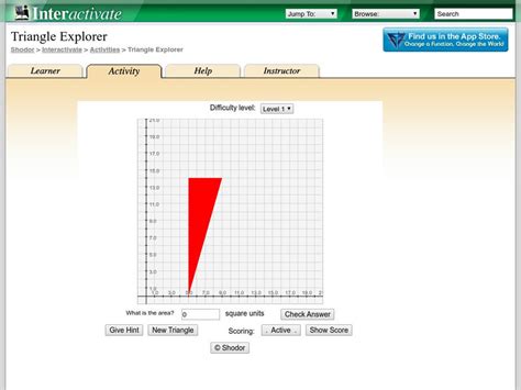 Shodor Interactivate Triangle Explorer Activity For 9th 10th Grade