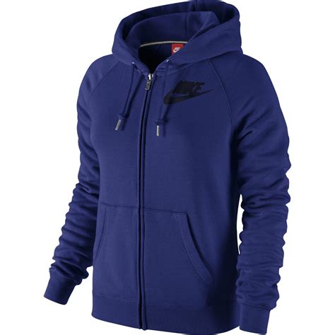 Nike Womens Rally Futura Full Zip Hoodie Deep Royal Blue