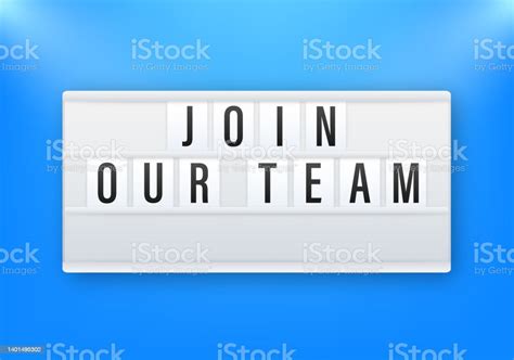 라이트 박스 텍스트와 비즈니스 개념은 우리 팀에 합류 벡터 일러스트레이션 개념에 대한 스톡 벡터 아트 및 기타 이미지 개념 고무도장 공동체 Istock