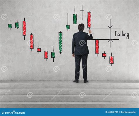 Businessman Drawing Candlestick Chart Stock Image Image Of Achievement Feature