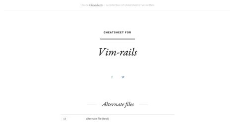 Vim Rails Cheatsheet