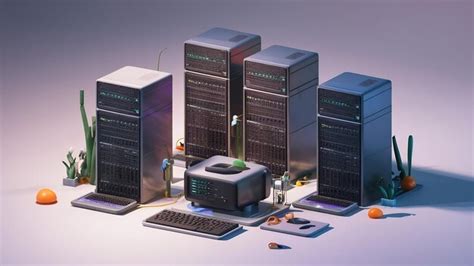 Premium Photo 3d Rendering Server Computer Cluster On White Background