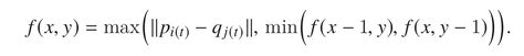 computing the discrete fréchet distance using dynamic programming