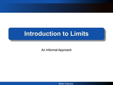Lesson 1 Introduction To Limits Pptx Web Development Internet
