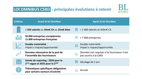 Directive Omnibus Csrd Décryptage Et Conséquences Pour Les Entreprises Bl évolution