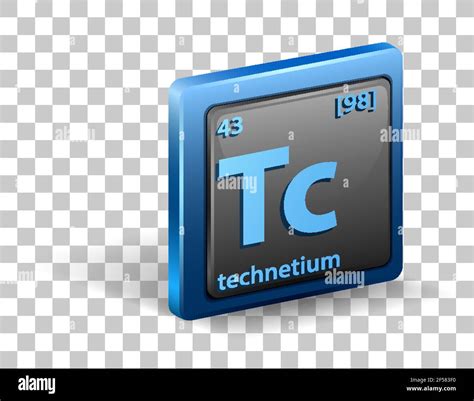 Technetium Chemical Element Chemical Symbol With Atomic Number And Atomic Mass Illustration