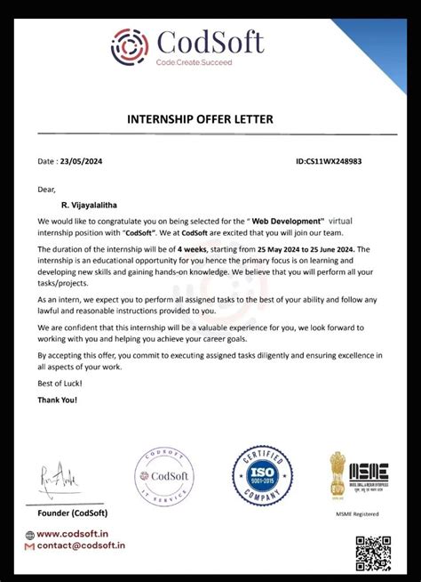 Vijayalalitha Raja On Linkedin Codsoft Webdevelopment Intern