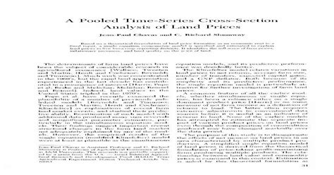 Pdf A Pooled Time Series Cross Section Analysis Of Land Ageconsearch