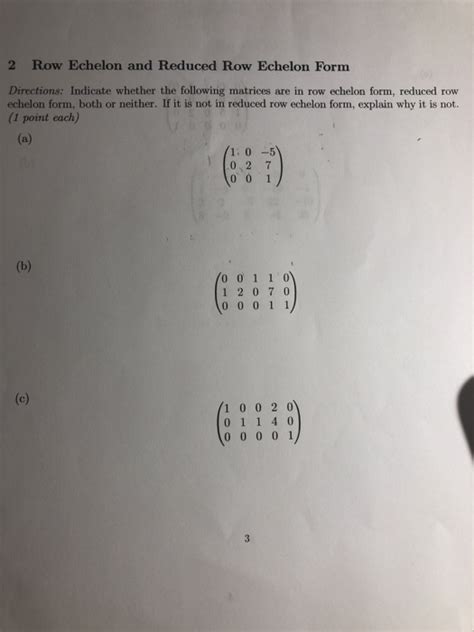Solved Row Echelon And Reduced Row Echelon Form Chegg