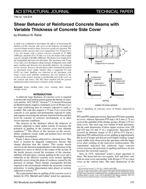 Pdf Shear Behavior Of Reinforced Concrete Beams With Variable Thickness Of Concrete Side Cover