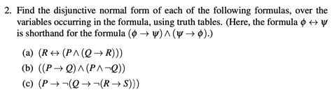 Solved Find The Disjunctive Normal Form Of Each Of The
