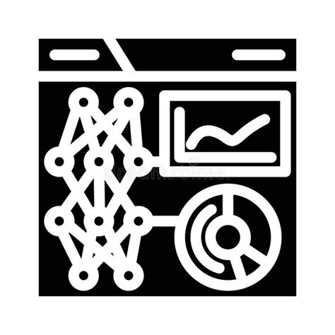 Data Visualization Chart Deep Learning Glyph Icon Vector Illustration Stock Illustration