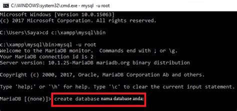 Membuat Database Mysql Melalui Command Prompt Hosteko