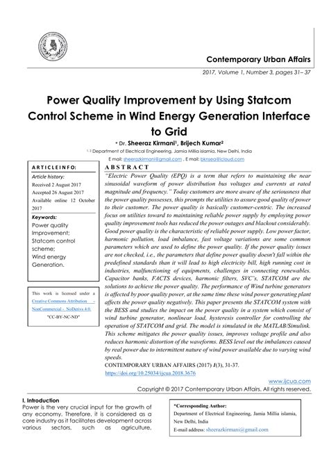 Power Quality Improvement By Using Statcom Control Scheme In Wind Energy Generation Interface To