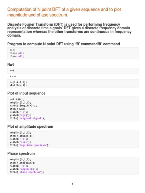 lab p2 pdf discrete fourier transform mathematical analysis