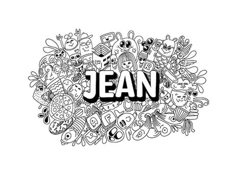 Premium Vector Name Doodle Hand Drawn Art For Jean