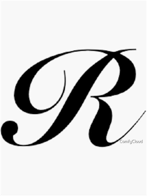 Letter R In Big Cursive Font Sticker For Sale By Comfycloud Redbubble