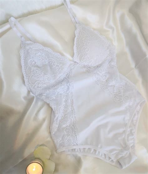 White Lace Bodysuit Etsy