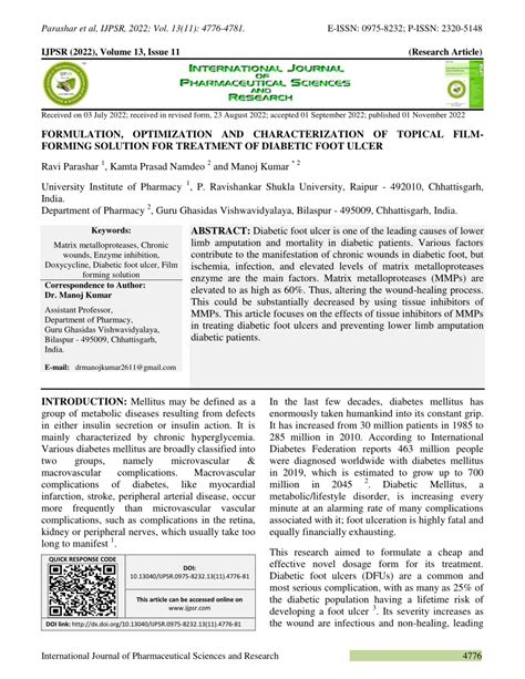 Pdf Formulation Optimization And Characterization Of Topical Film Forming Solution For