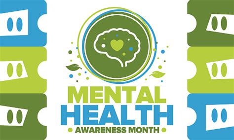 5 월 정신 건강 인식의 달 미국에서 연간 캠페인 정신 건강에 대한 인식을 높이기 제어 및 보호 예방 캠페인 의료 의료 디자인 벡터 일러스트레이션 5월에 대한 스톡 벡터
