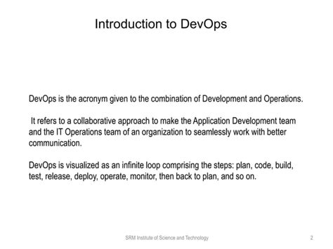 Introduction To DevOps In Cloud Computing Pptx