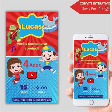 Convite Digital Tema Lucas Neto Elo7 Produtos Especiais