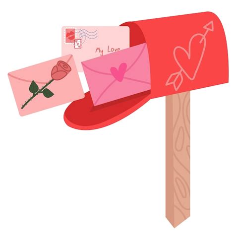 Premium Vector Love Letter Vector Mailbox Vector Love Letter In