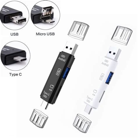 In Multifunction Usb Type C Usb Micro Usb Tf SD Memory Card Reader OTG Card Reader