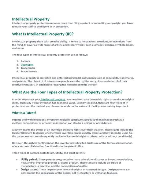 Ipr Types Pdf Intellectual Property Patent