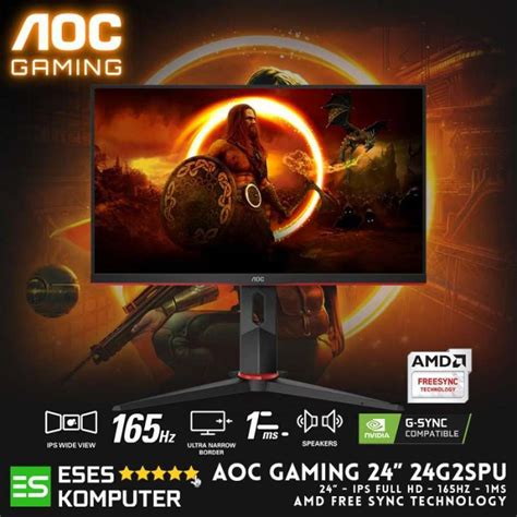 Jual Monitor Aoc Gaming 24g2spu 24 Inch 165hz 1ms Ips With 2x2w