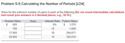 Solved Problem 5 5 Calculating The Number Of Periods Lo4