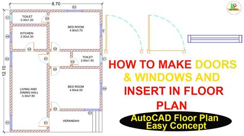 How To Make Door And Window And Insert In Floor Plan Autocad Basic Floor Plan Complete